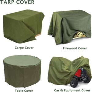 Heavy Duty Waterproof Army Green Canvas Tarpaulins - Tarps Uk